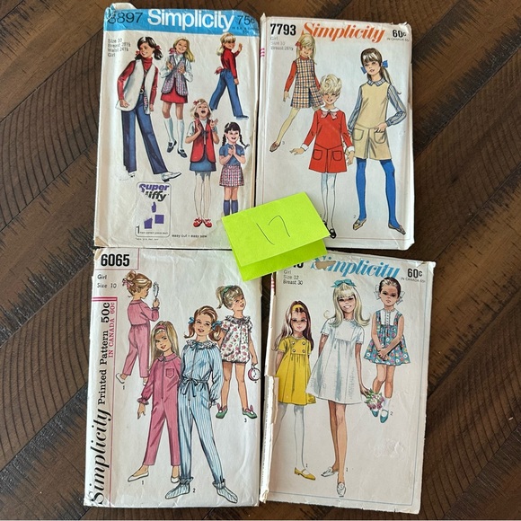 Simplicity | Other | Simplicity Vintage 6s 70s Girls Uncut Sewing ...